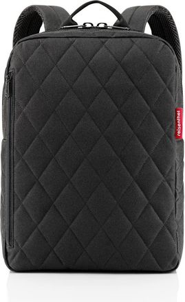 Reisenthel classic backpack M rhombus black - durchdachter Rucksack, modernes Design mit Netzrücken - rechteckiger Boden für Stabilität, Couleur:rhombus black