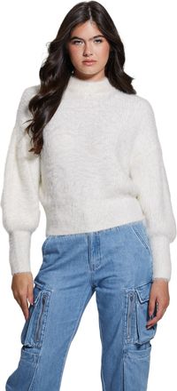 Guess Guess Damen Long Sleeve Keyla Sweater Pullover, Cremewei&szlig;, Klein