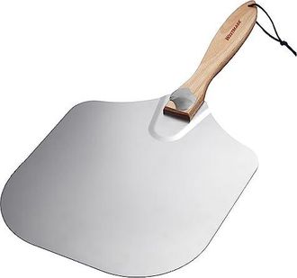 Westmark Pizzaschaufel Paolo - hochwertiger Pizzaschieber mit Holzgriff, ideal für Pizza, Flammkuchen und Brot, geeignet für Ofen und Grill - Aluminium, Holz