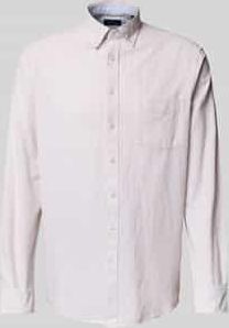 Christian Berg Regular Fit Freizeithemd aus Baumwoll-Mix mit Leinen-Anteil