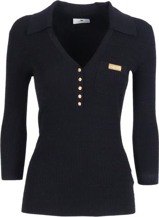 Elisabetta Franchi Femme, Pulls, Noir, Taille: 40 FR Maglia Tricot