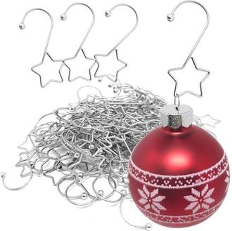 Com-Four 100x cintres Premium en Forme d&eacute;toile pour Boules de Sapin de No&euml;l - Crochets pour Boules de No&euml;l - cintres pour Boules pour d&eacute;corations de Sapin de N
