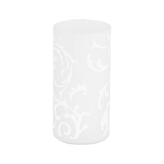 Eglo Tischlampe Geo, Tischleuchte, Nachttischlampe aus opal-mattem Glas mit floralem Muster, Wohnzimmerlampe in Wei&szlig;, Lampe mit Schalter, E14 Fassung