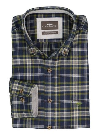 Fynch-Hatton Fynch-Hatton Herren Hemden blau Flanell
