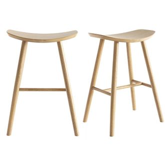 Miliboo Miliboo - Tabourets de bar bois clair H65 cm (lot de 2) demory
