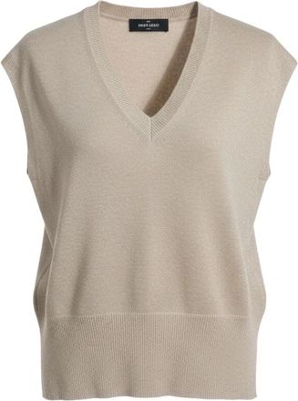 Gran Sasso 58201 V-Ausschnitt Strickoberteil - - Knitwear - Damen - Beige - XS