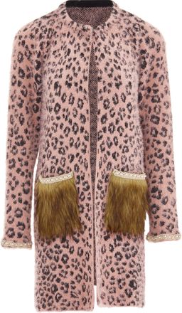 Faina Strickjacke Damen rosa/schwarz