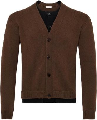 J.W.Anderson Homme, Pulls, Brun, Taille: L Contrast Layered Cardigan