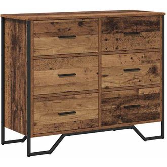 vidaXL Kommode mit Speicher Altholz 91 x 35,5 x 74,5 cm Holzwerkstoff Vidaxl