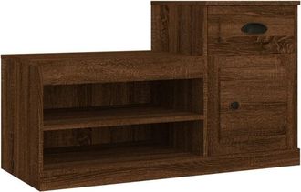 vidaXL Vidaxl - Schuhschrank Braun Eichen-Optik 100x42x60 cm Holzwerkstoff