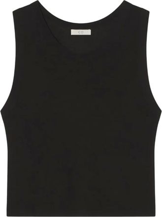 Co Femme, Tops, Noir, Taille: 42 FR Loose Tank in Slub Jersey