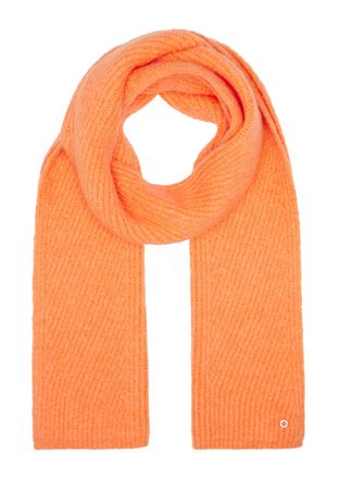 s.Oliver Strick-Schal mit Fischgr&auml;tenmuster und Logo-Ring