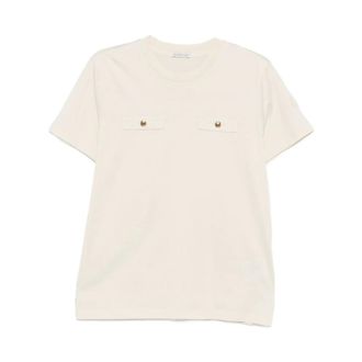 Moncler Femme, Tops, Beige, Taille: 40 FR Moncler T-shirts et polos Cr&egrave;me
