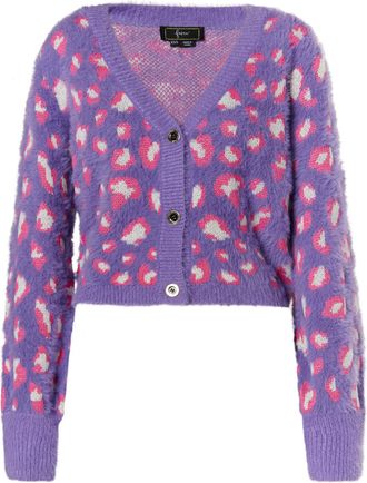 Faina Strickjacke Damen Lila Mehrfarbig
