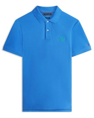 Tommy Hilfiger Poloshirt aus einem Baumwoll-Mesh mit Monogramm-Stickerei, Regular Fit in