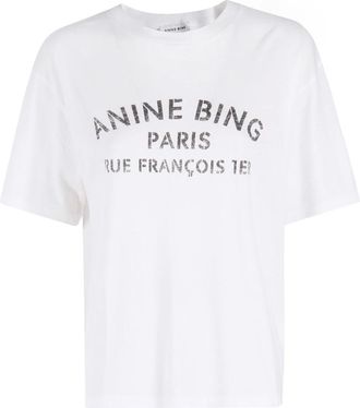 Anine Bing Femme, Tops, Blanc, Taille: 40 FR Cohen Tee Paris Stencil
