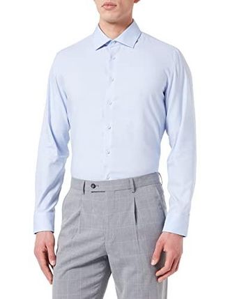 Seidensticker Chemise business Seidensticker pour homme - Coupe slim - Infroissable - Col Kent - Manches longues - Patch - 100 % coton
