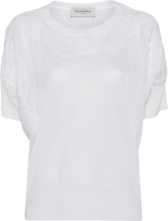 Ermanno Scervino Femme, Tops, Blanc, Taille: 38 FR Lupetto