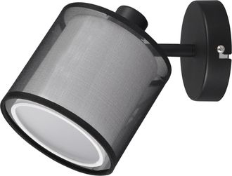 Trio Leuchten Wandspot Burton 811400132, Metall Schwarz matt, Schirm Stoff weiß, exkl. 1x E14