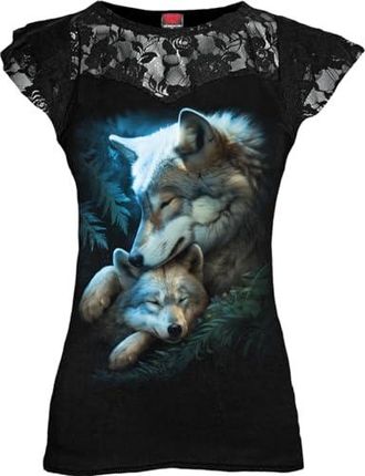 Spiral Mothers Love Femme T-Shirt Manches Courtes Noir M 95% Viscose, 5% &Eacute;lasthanne Slim Fit