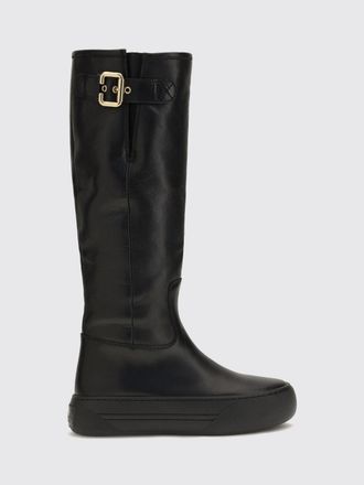 Chlo&eacute; Bottes hautes Delia en cuir dagneau avec semelle plateforme et bout rond