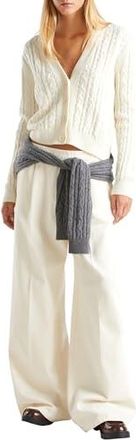 Benetton Cardigan M/L 1244d600h, Blanc, L Femme