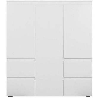 Calicosy Calicosy - Buffet haut 3 portes 4 tiroirs 116x40x131 cm blanc - mitz