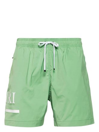 Amiri short de bain &agrave; logo Ma Bar imprim&eacute; - Vert