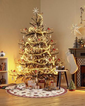 Villeroy & Boch Design Teppich Nostalgic Rund - Toys Delight - Christbaum Decke, Weihnachten Tannenbaum & Weihnachtsbaum f&uuml;r Wohnzimmer, Schlafzimmer, Esszimmer, Flur