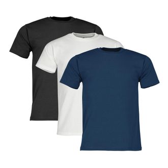 Fruit Of The Loom Heavy Cotton Tee Shirt 3er-Pack Herren, 1x Black + 1x White + 1x Navy, 3XL