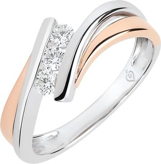 Edenly Verlobungsring Nid Précieux - Diamantentrilogie großes Modell - Rosé- und Weißgold 18 Karat