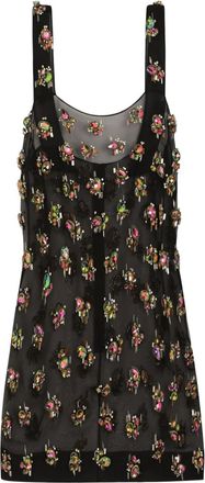 Dolce & Gabbana Verziertes Camisole-Kleid - Schwarz