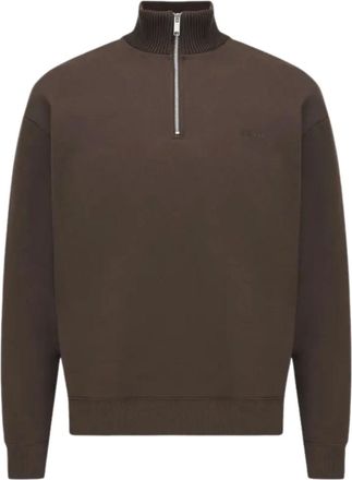 Genti Pull Col Roul&eacute; Zipp&eacute; - Homme - Sweatshirts et sweats &agrave; capuche - Brun - Taille: XL