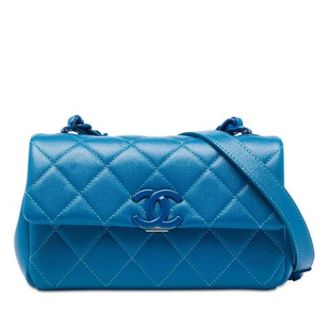 Chanel Sac bandouli&egrave;re vintage doccasion - Femme - Pre-owned - Bleu - Taille: ONE Size