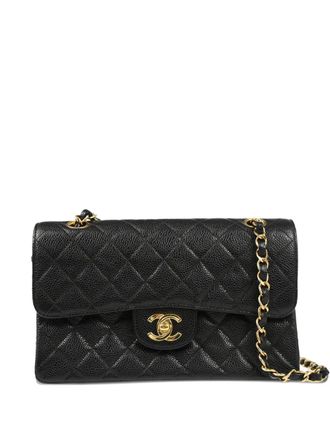 Chanel petit sac porté épaule Double Flap (2002) - Noir