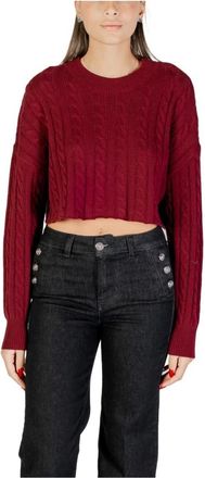 Only Only, Femme, Pulls, Rouge, Taille: 40 FR Bordeaux Tricot Manches Longues