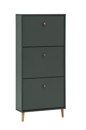 Schildmeyer Bjarne Schuhschrank 160174, waldgrün, 59,8 x 19,5 x 131 cm, platzsparend durch geringe Tiefe