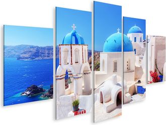 Islandburner Bild auf Leinwand Oia Stadt Auf Der Insel Santorini Griechenland Wandbild Poster Kunstdruck Bilder