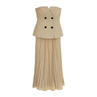 Self Portrait Midi Kleider - - Dresses - Damen - Beige - 2XS