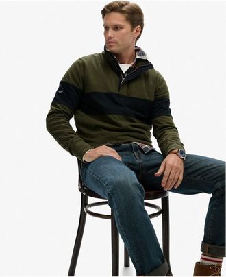 Superdry Haut de rugby &agrave; demi-zip classique