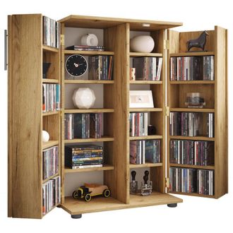 VCM Holz cd dvd Regal abschlie&szlig;bar Engalo xl