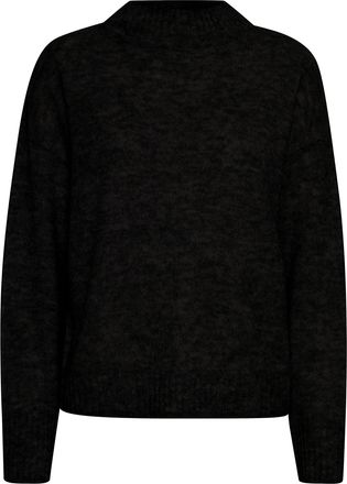 Ichi IHKAMARA LS3 Damen Strickpullover Feinstrick Pullover Strickpullover mit Turtleneck Regular-Fit, Größe:XS, Farbe:Black (194008)