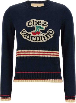 Valentino Garavani Pull Col Rond - Bleu