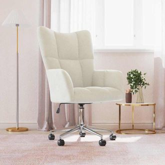 vidaXL Chaise de relaxation Blanc cr&egrave;me Velours Vidaxl
