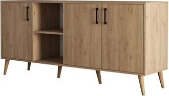 Les Tendances Les Tendances - calicosy - Buffet 3 portes et 2 niches ouvertes d&eacute;cor bois ch&ecirc;ne L180 cm - exxen