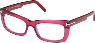 Tom Ford Femme, Accessoires, Rose, Taille: 55 MM Blue Block Rectangular Optical