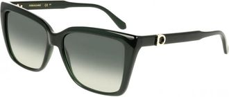 Ferragamo Lunettes de soleil Gancini - Femme - Accessoires - Vert - Taille: 57 MM