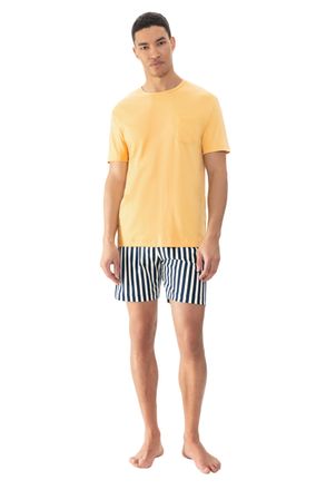 Mey Nachtw&auml;sche Serie Sun Stripes Herren Schlafanz&uuml;ge kurz Pale Sun S(S)