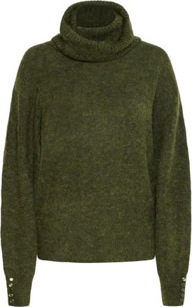 Ichi Ichi - Ihkamara RN2 Strik 20121996 - Femme - Pulls - Vert - Taille: 44 FR
