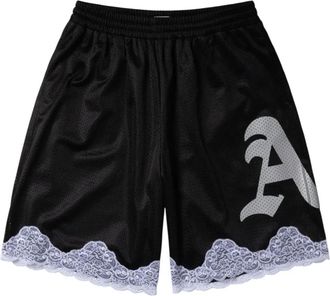 Aries Homme, Sport, Noir, Taille: S Shorts Airtex Gothiques en Dentelle